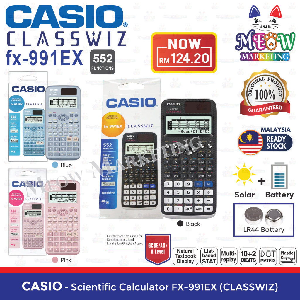 Casio Scientific Calculator FX-991EX (CLASSWIZ) (ORIGINAL) | Shopee ...