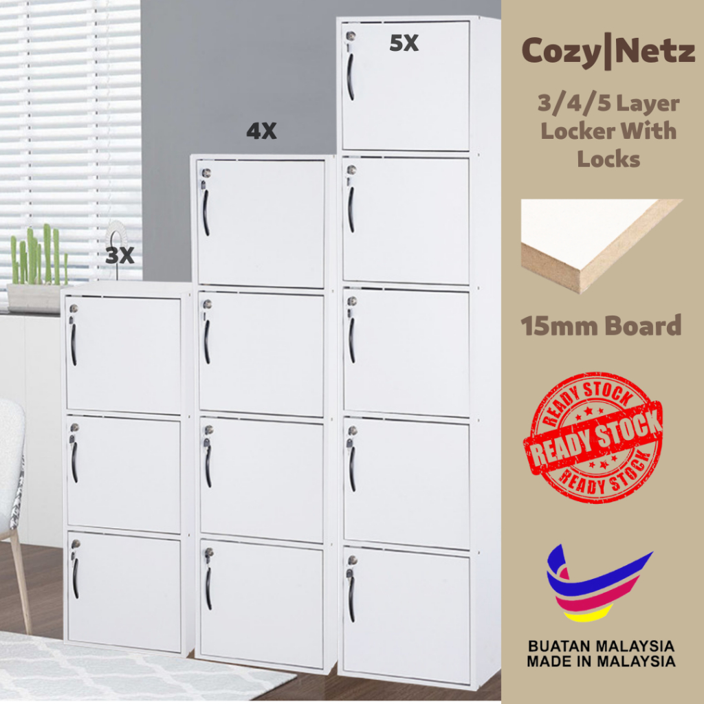 CozyNetz High Quality Wooden Locker With Independent Locks 3X/4X/5X ...