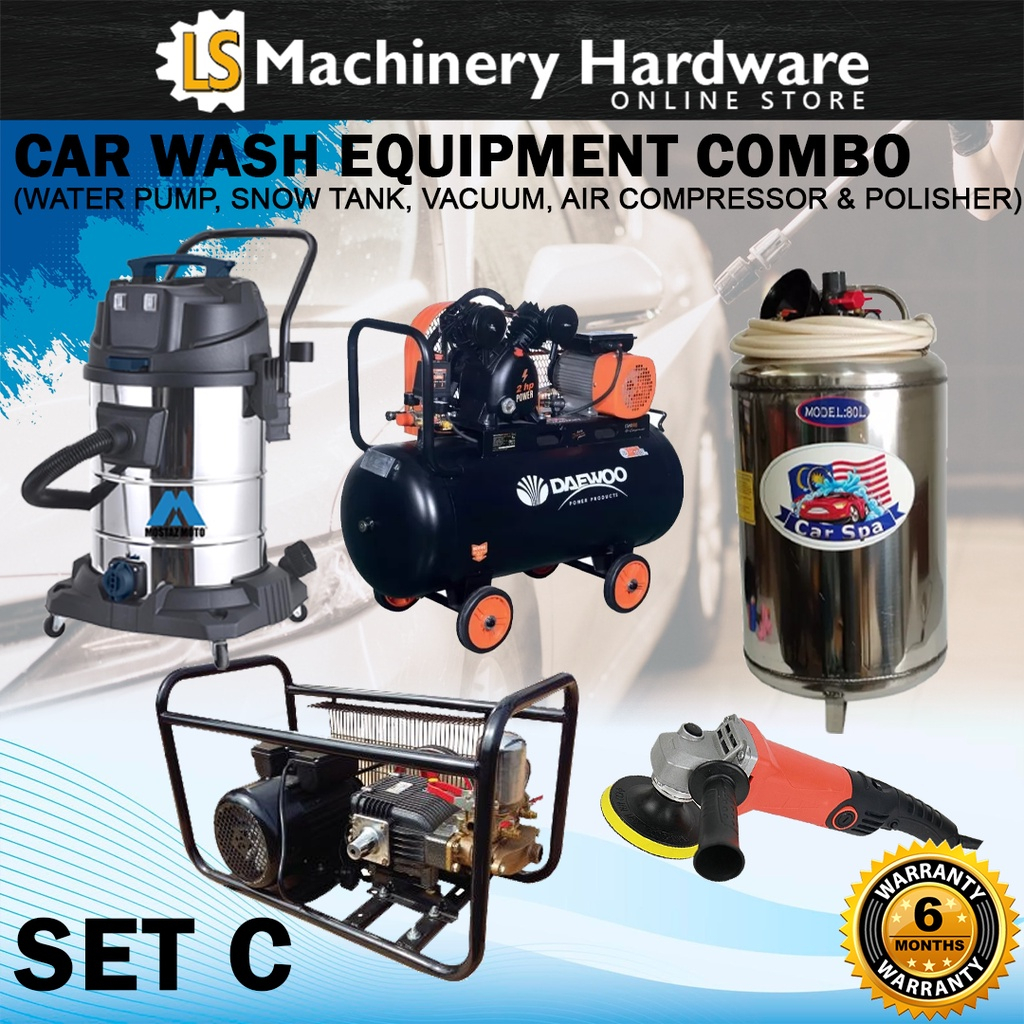 Car Wash Equipment Combo C - (Water Pump, Snow Tank, Vacuum, Air ...