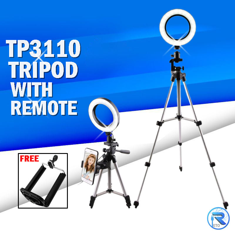 Dimmable Tripod 3110 LED Ring Light Square Floor Pod Self-timer with ...