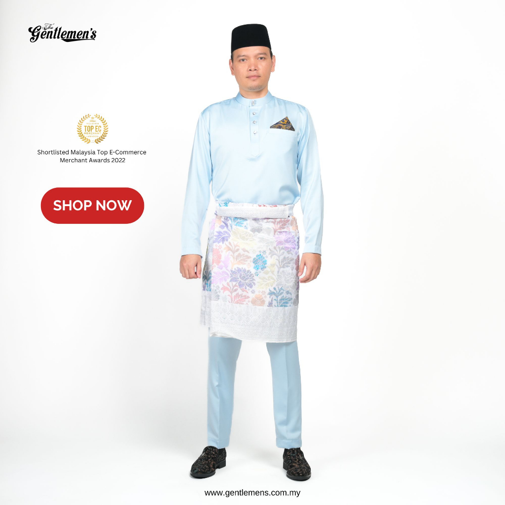 BAJU MELAYU SLIM FIT (POWDER BLUE) - THE GENTLEMENS | Shopee Malaysia