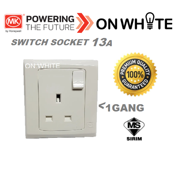 MK SLIMLINE PLUS 1 Gang/ 2 Gang 13A 250V Switch Socket Outlet | Shopee ...