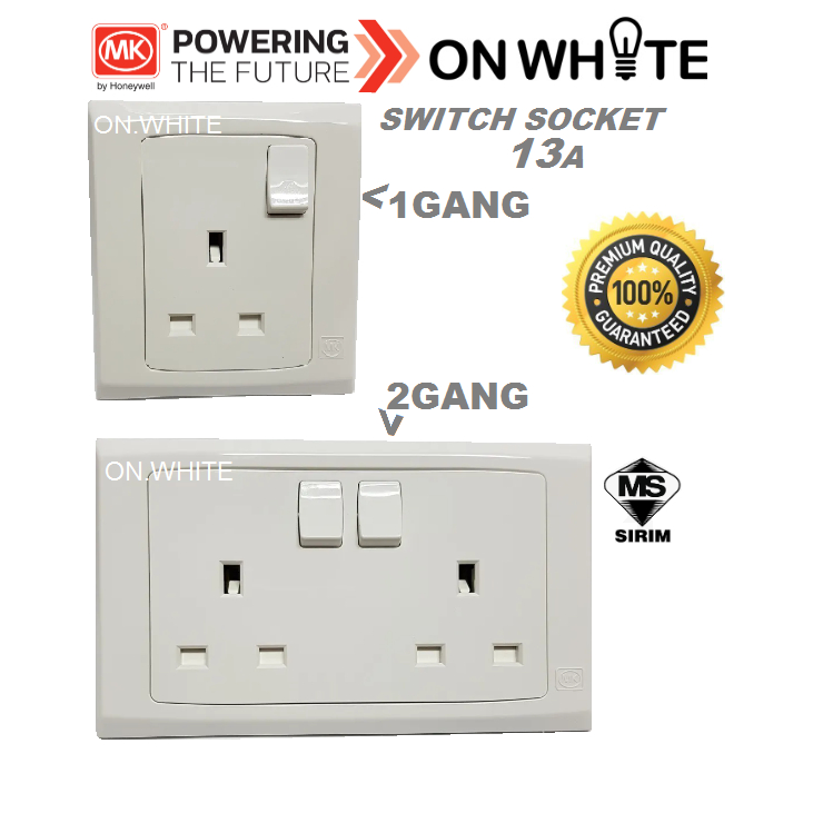 MK SLIMLINE PLUS 1 Gang/ 2 Gang 13A 250V Switch Socket Outlet | Shopee ...
