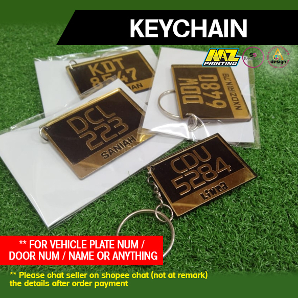 CUSTOM KEYCHAIN NAMA / KEYCHAIN NUMBER PLATE🔥🔥🔥 | Shopee Malaysia
