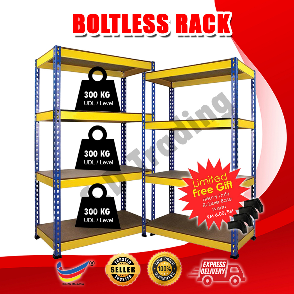 HEAVY DUTY Boltless Rack Home , Store & Warehouse Rack / Rak Besi ...