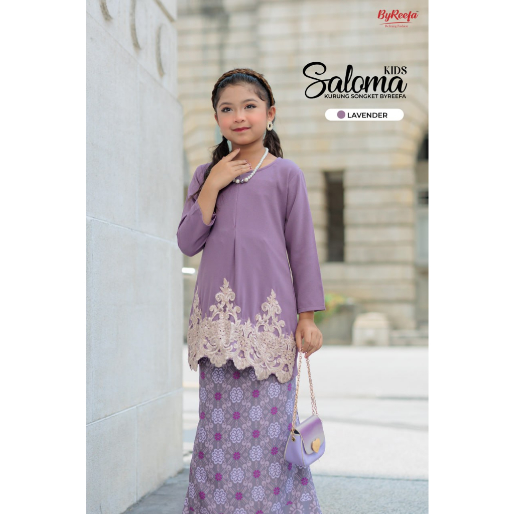 NEW BAJU KURUNG SALOMA PRINTED KIDS BYREEFA | Shopee Malaysia