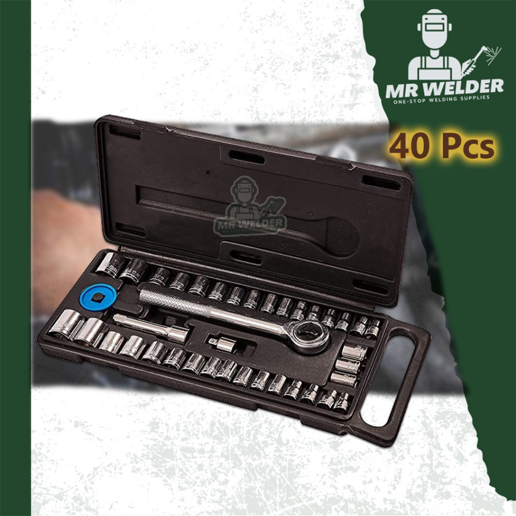 ABTOOL 40pcs Hand Tools Ratchet Socket Set Tool Box Spanner Set ...