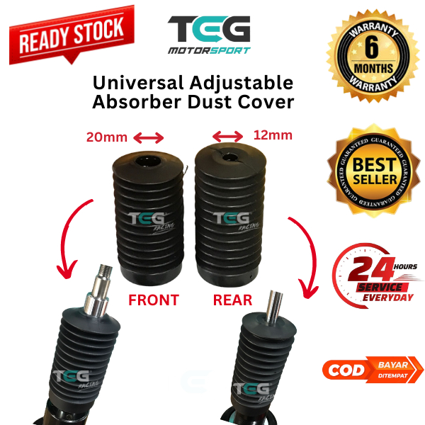 Universal Adjustable Absorber Cover Dust Cover (1pcs) Front & Rear ...