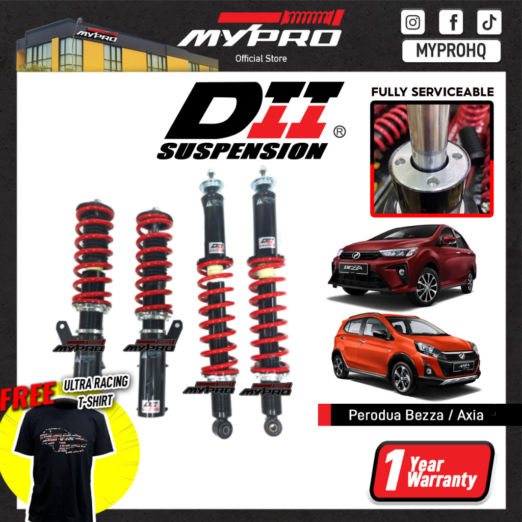 Perodua Bezza / Axia 14-22 DII (Boleh Service) Adjustable Suspension ...