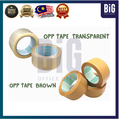 【READY STOCK】OPP TAPE PLASTIC TAPE 48MMX90YARD (TRANSPARENT TAPE/CLEAR ...