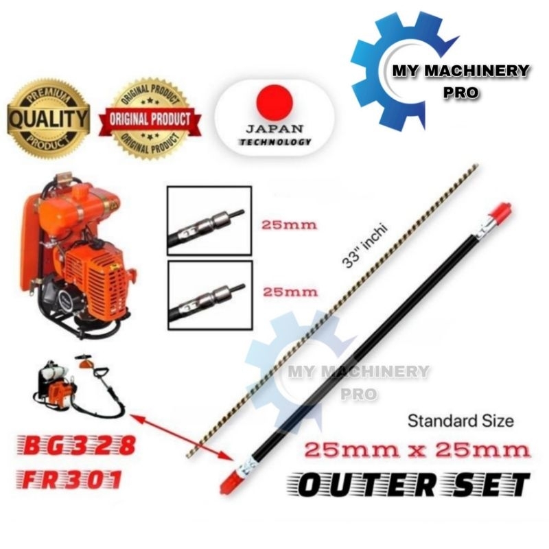 Mesin Rumput cable flexible Shaft Outer Set BG328 FR301 Tanaka / Taneka ...