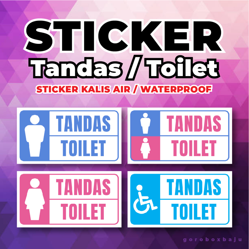 💜 Sticker Tandas Toilet Bilik Air Lelaki Perempuan Unisex OKU 💜 ...