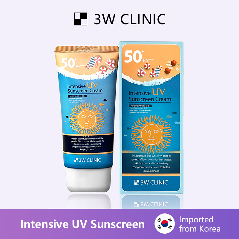 READY STOCK 3W CLINIC Intensive UV Sunscreen Cream SPF50+ PA+++ 70ml ...