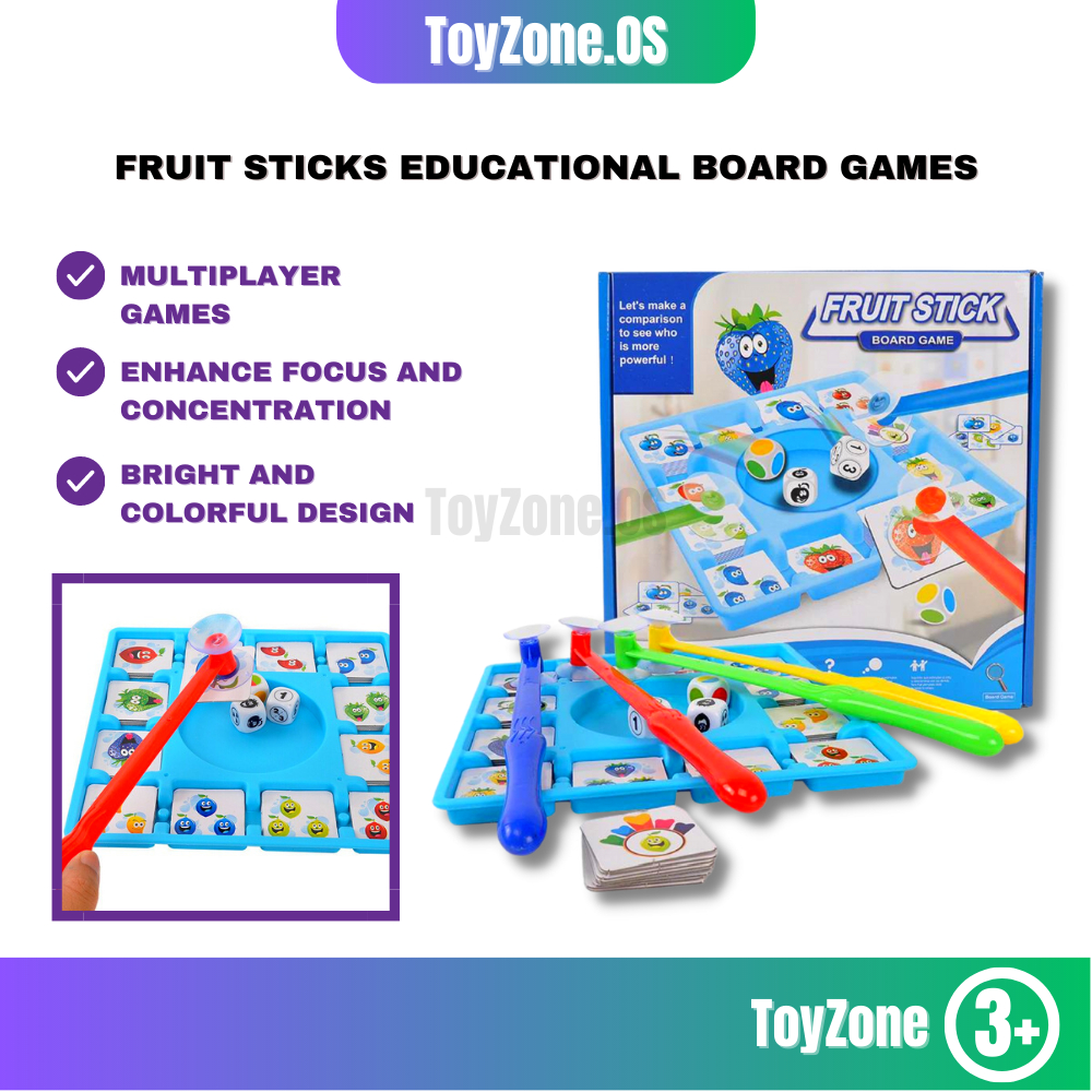 Fruit Stick Board Game Kids Children Education Board Fruit Board Game ...