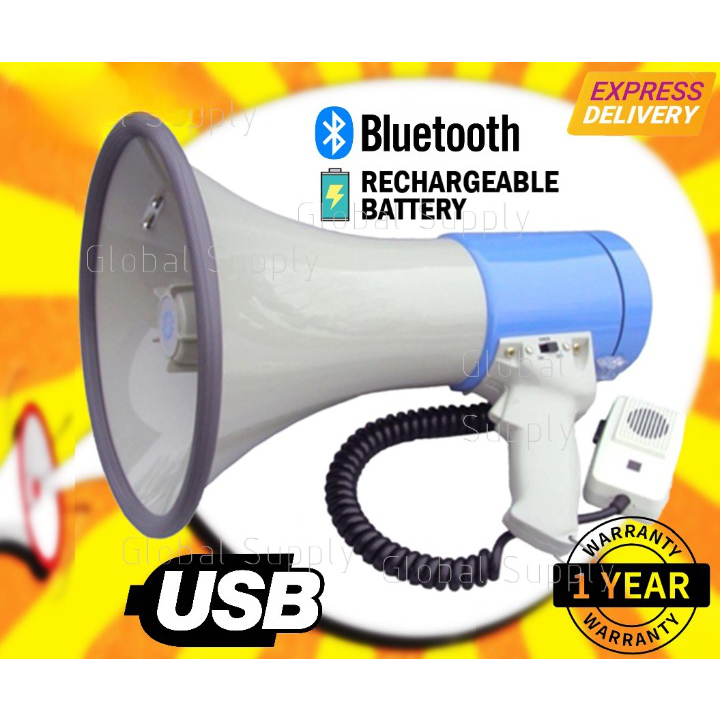 Power Megaphone Loud Hailer Siren / Melody / Record Function / USB MP3 | Hailer Pembesar Suara ...