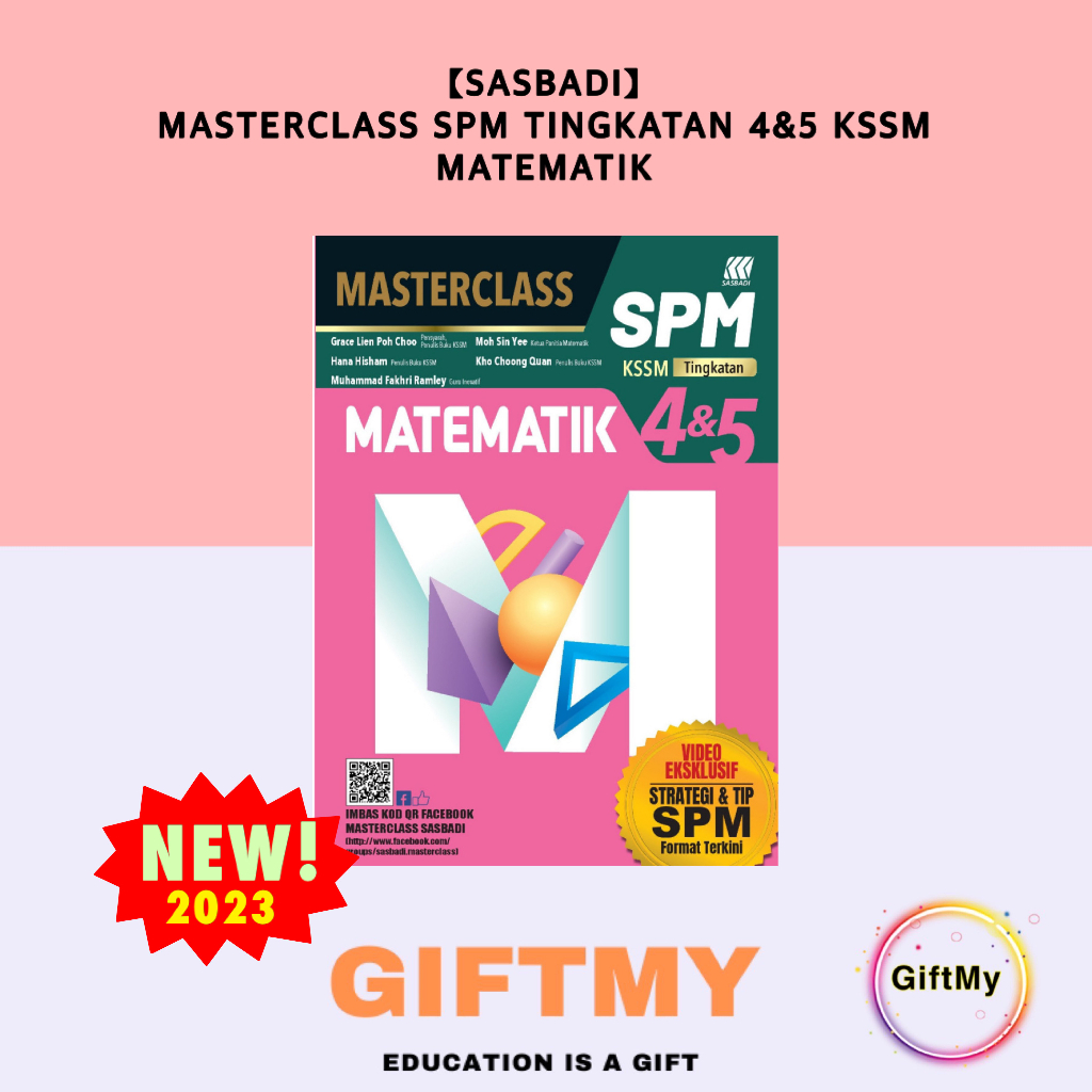 【Sasbadi】MASTERCLASS SPM Matematik Tingkatan 4 & 5 KSSM 2023 ...