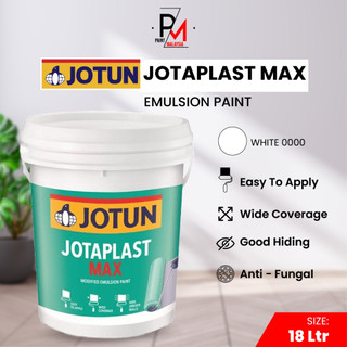 18L JOTUN JOTAPLAST MAX White 0000 Interior Emulsion Paint Home Wall ...