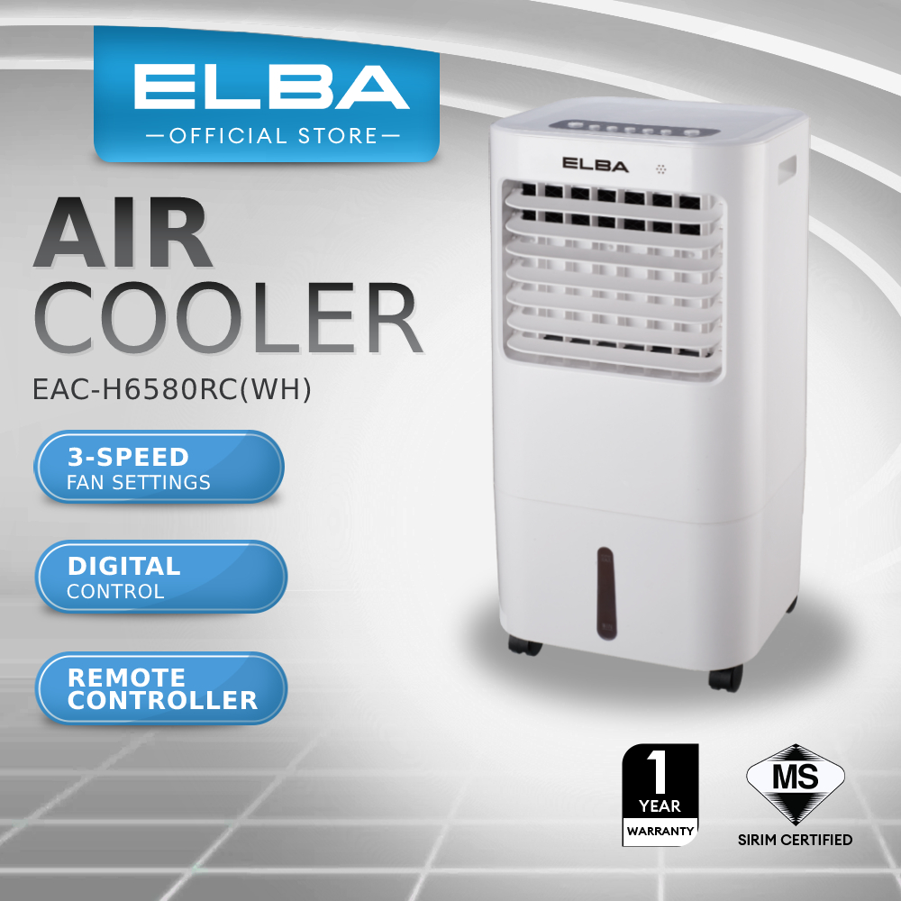 ELBA Air Cooler EAC-H6580RC(WH) - 3 Wind Modes, Remote Controller ...