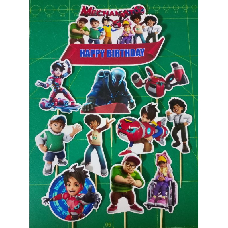 Mechamato Cake Topper (Free add name) | Shopee Malaysia