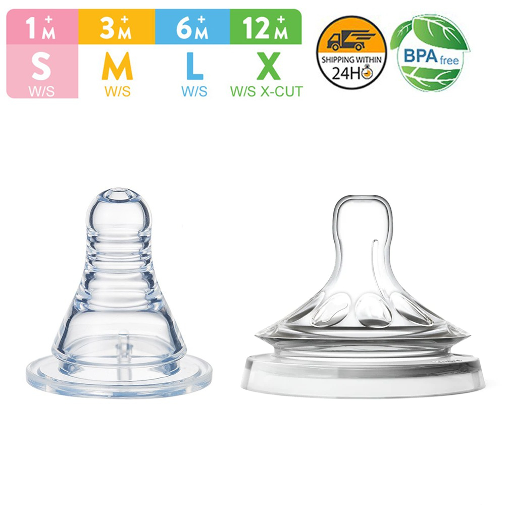 Puting Baby Botol Susu Teat Puting Avent fit Avent Wide Neck Bottle Anti Colic Soft Silicone BPA ...