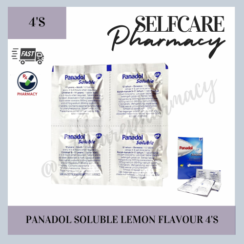 PANADOL SOLUBLE LEMON FLAVOUR 4'S (1 STRIP) | Shopee Malaysia