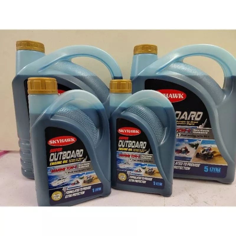 (Ready Stock) Skyhawk Outboard Engine Oil Marine TCW-3 Lubricant 2T ...