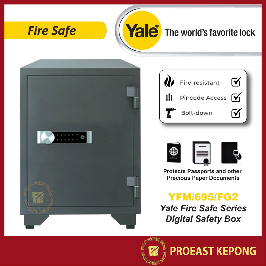 Yale Fire Safe Series [ YFM/695/FG2 ] Digital Safety Box (Extra Large ...