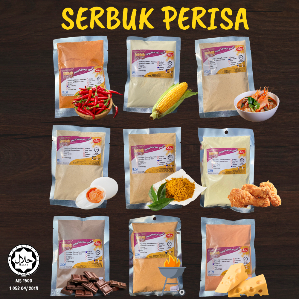 [SERBUK PERISA 100GRAM🔥] CHEESE,KARI,HOT SPICY,TOM YAM,BBQ, SALTED EGG ...