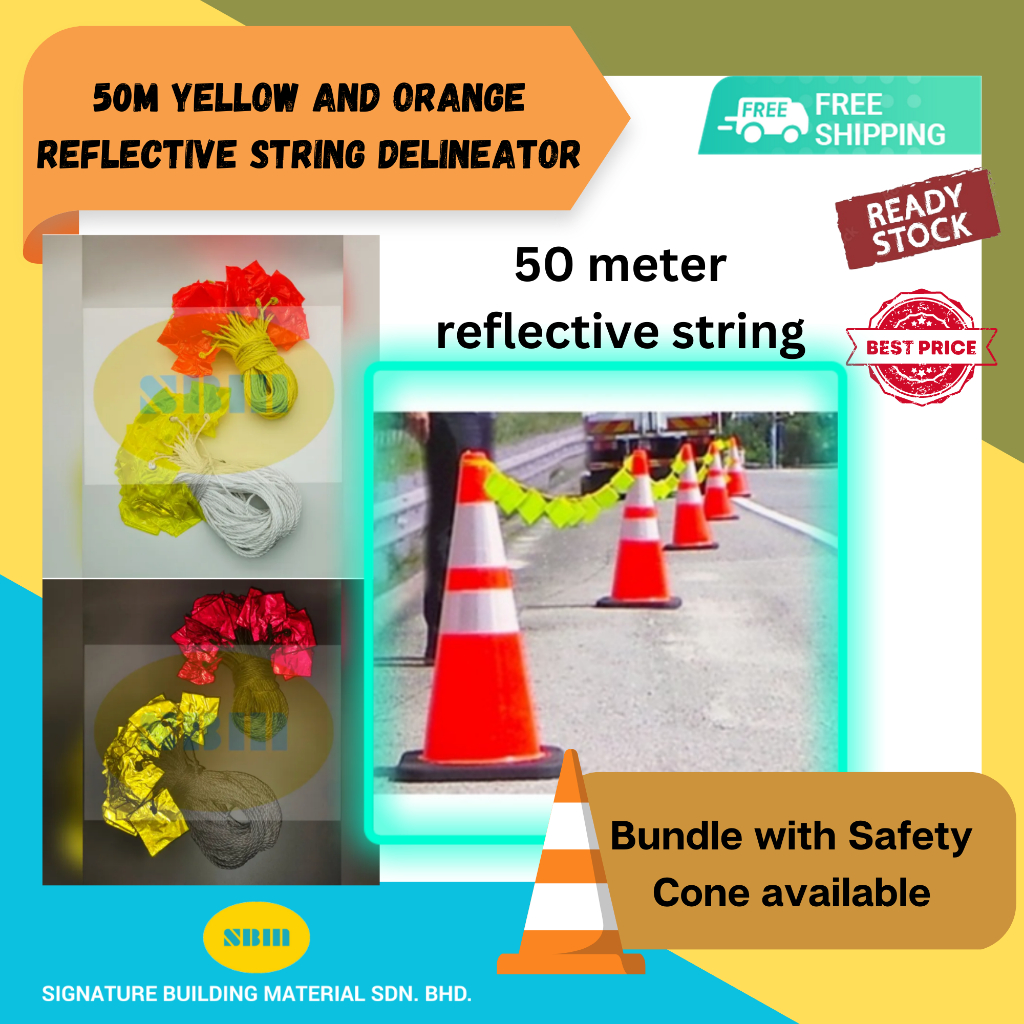 [SBM] 50 METER DELINEATOR REFLECTIVE STRING / DELINEATOR STRING ...