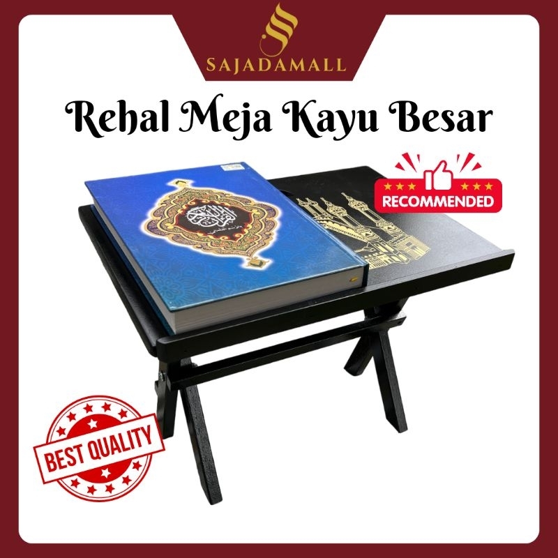 Rehal Al-Quran Kayu bersaiz Besar Meja Rihal Hitam Mengaji Raha Tinggi ...