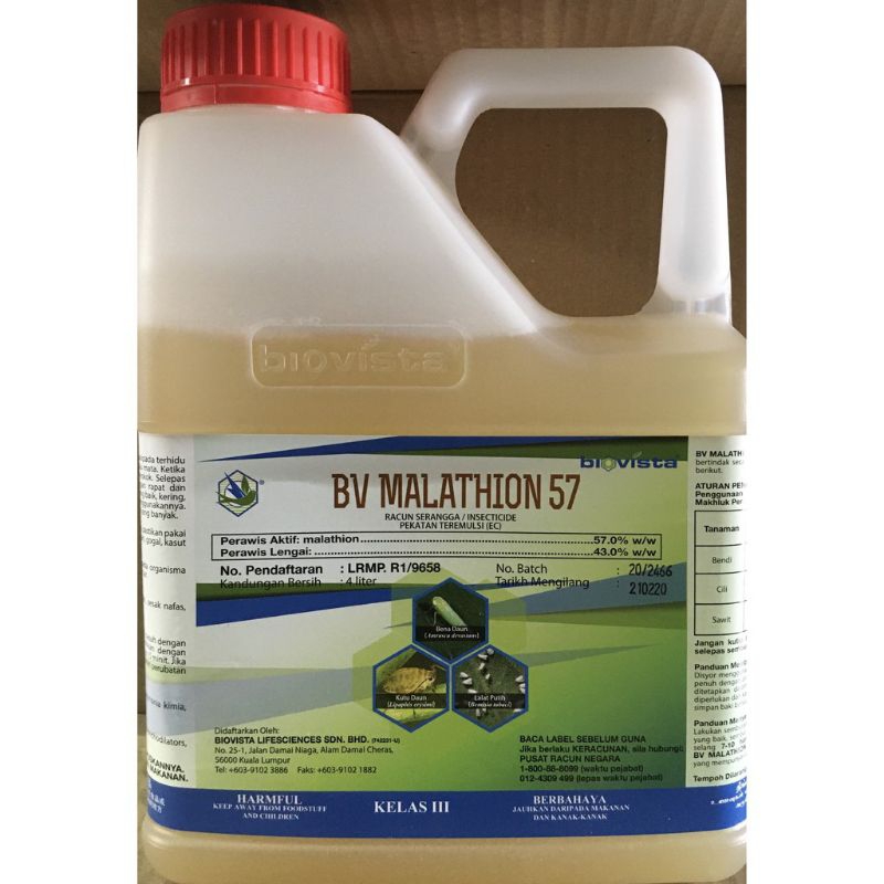 4L Biovista BV Malathion 57 (Malathion 57%) Racun Serangga | Shopee ...