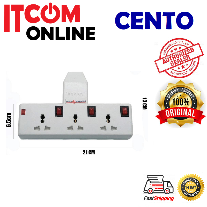 CENTO 3-PLUGS MULTI TRAIL T-TYPE SOCKET EXTENSION (CT7233NS) | Shopee ...