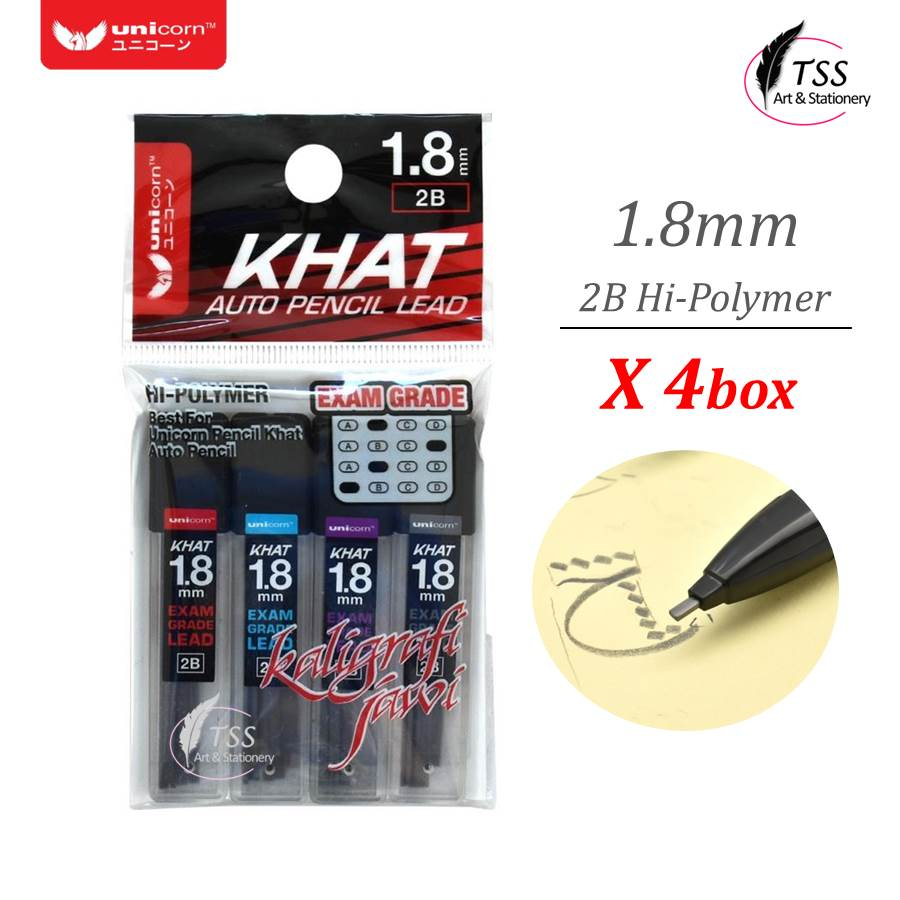 UNICORN Khat Pencil Lead 2B | 1.8mm (Value Pack) | Calligraphy lead ...