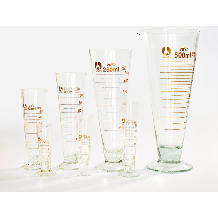 BOMEX Triangle Measuring Cylinder, Borosilicate Lab Glassware ...