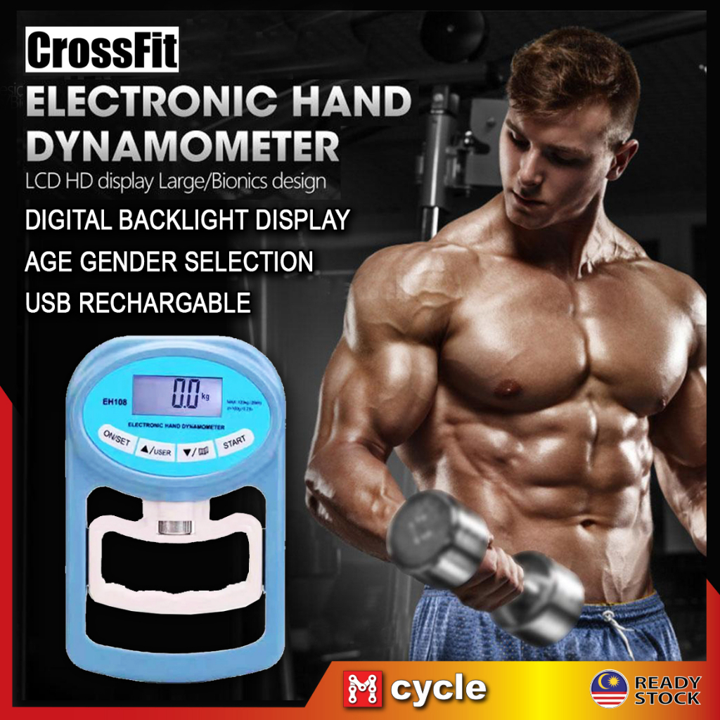 Crossfit Electronic Digital LCD Hand Grip Strength Dynamometer Hand ...