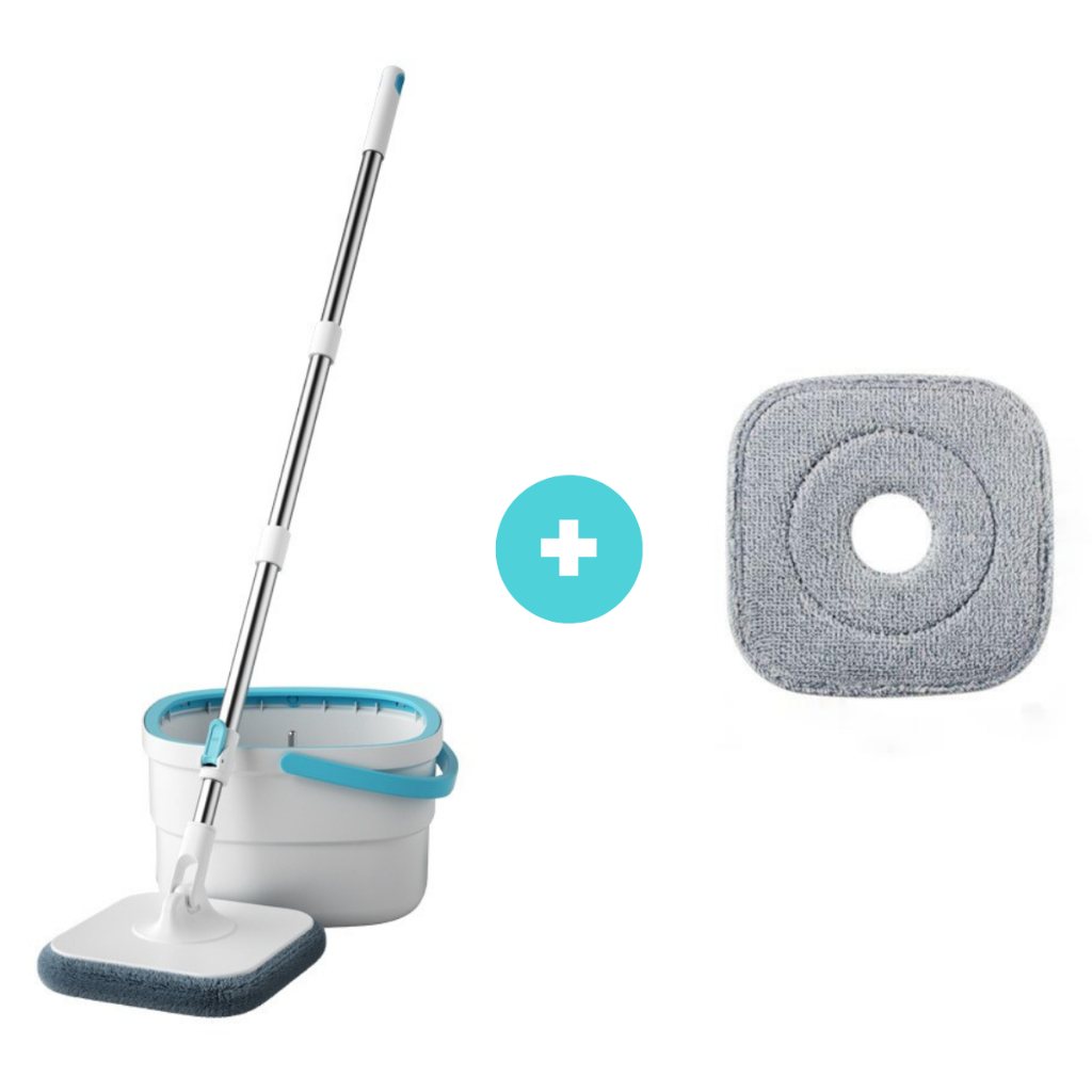 (🇲🇾 HIGH QUALITY🔥)Square Spin Mop Set Bucket Automatic Rotating Lazy ...