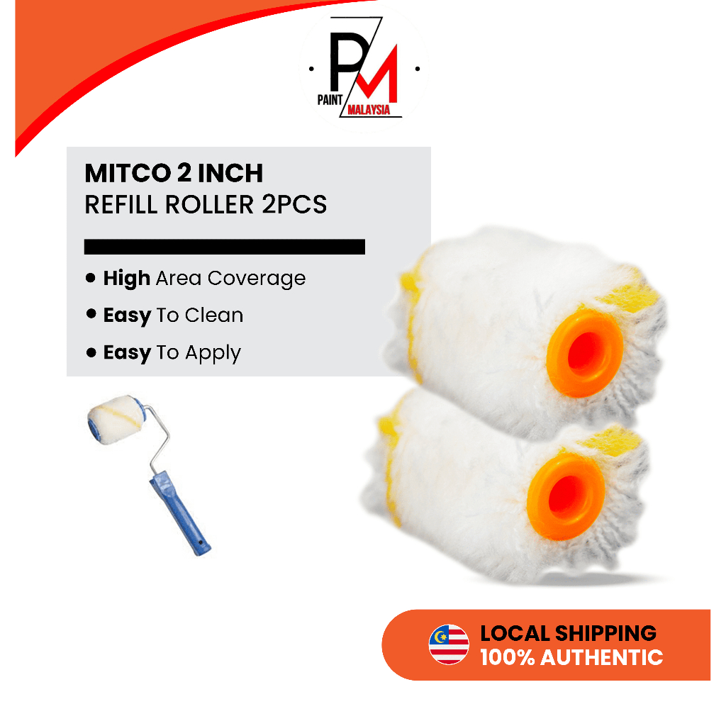 MITCO 2 Inch Refill Roller 2Pcs Water Oil Based Paint Roller Refill ...