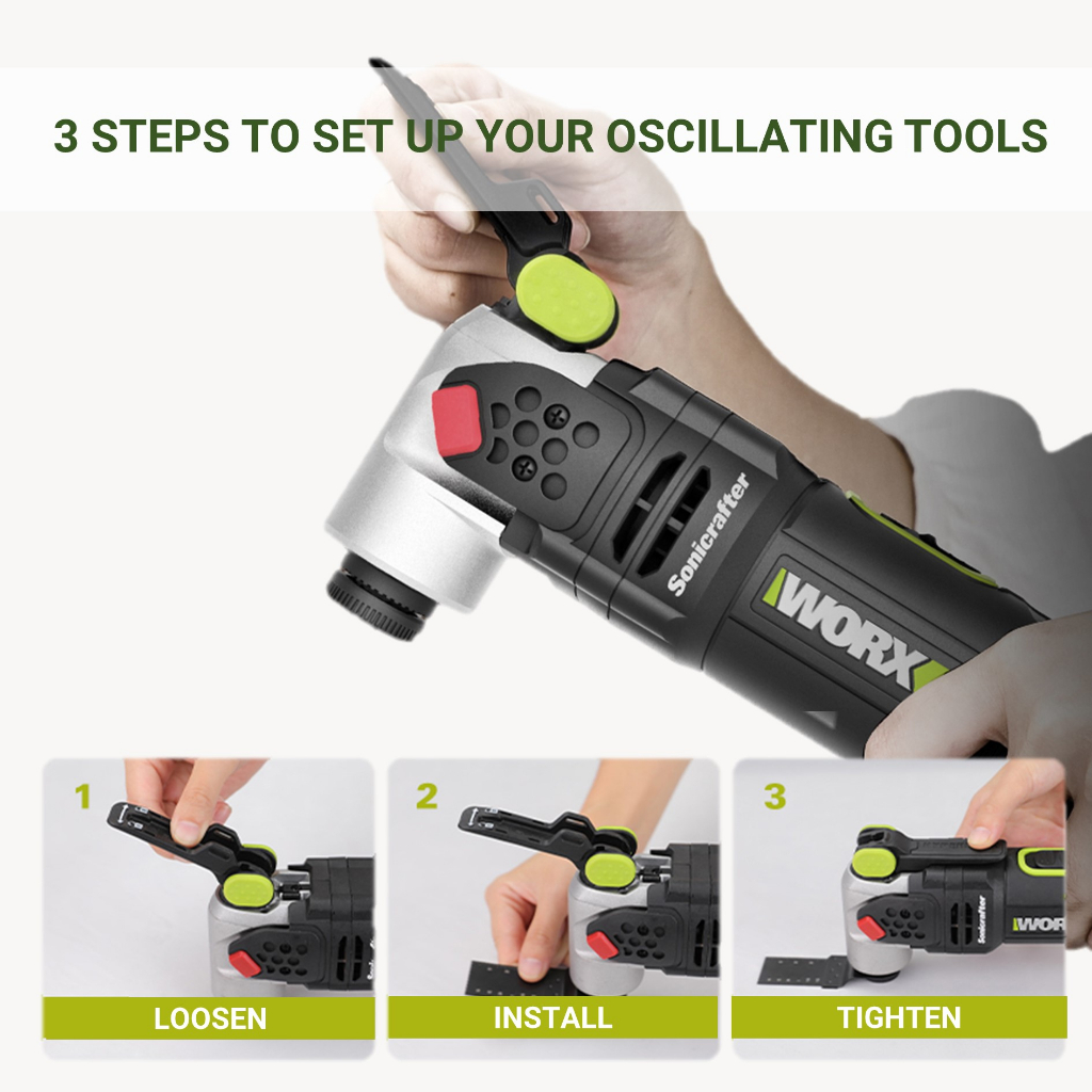 WORX Brushless Universal Hyperlock Oscillating Multi-tool (20v) WU690.1 ...