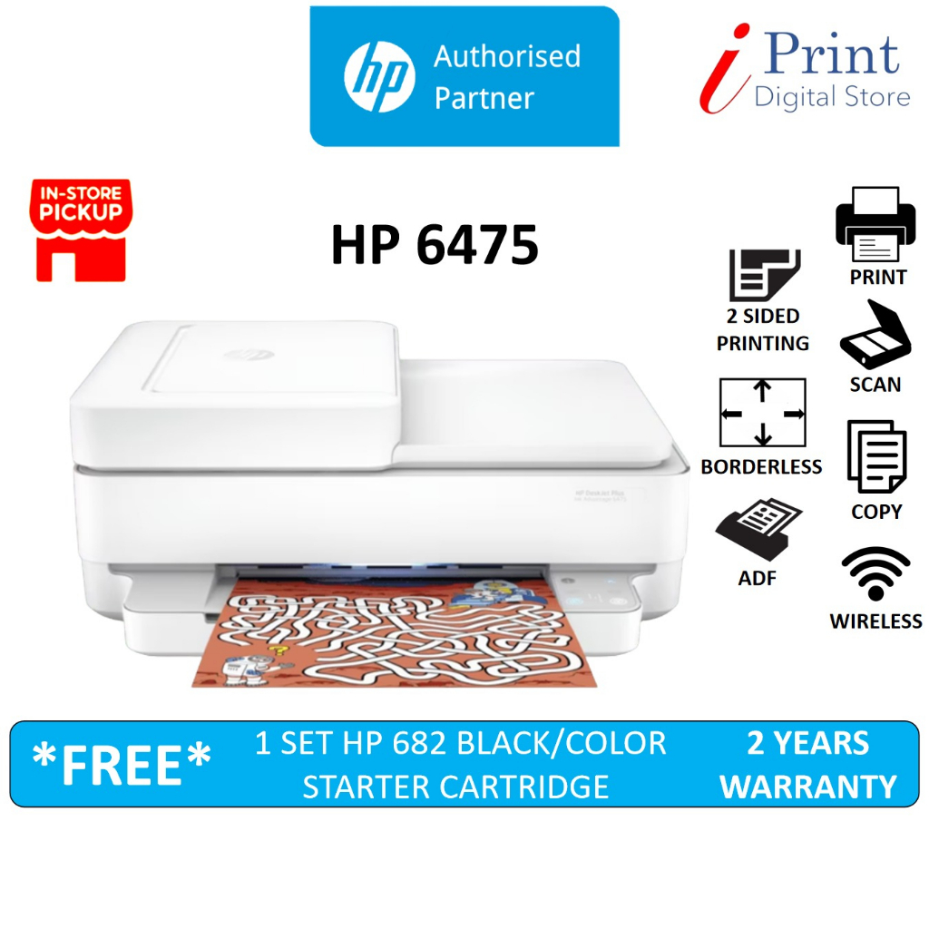 HP 6475 DeskJet Plus Ink Advantage All-in-One Printer [PRINT/SCAN/COPY ...