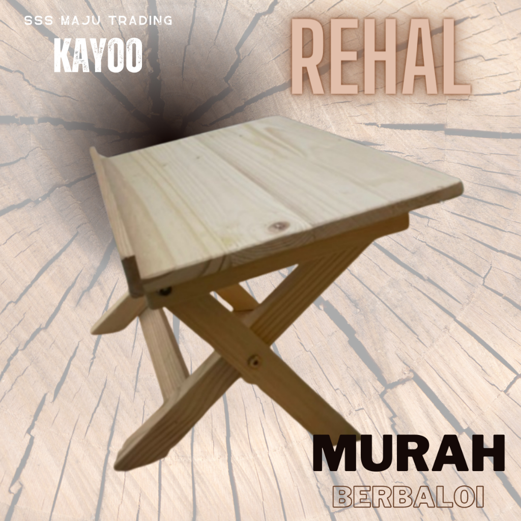 REHAL AL-QURAN , REHAL KAYU, Wooden Rehal Quran- Kayu getah, Ukuran ...