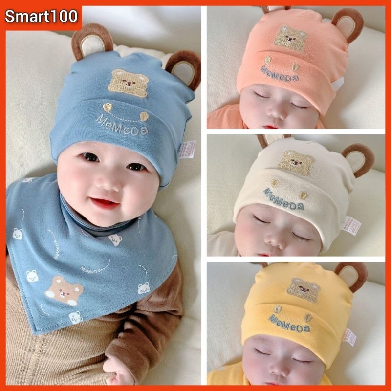 Baby Cute Beanie & Bibs Sets kid hat winter Snowcap wool knitted Topi ...