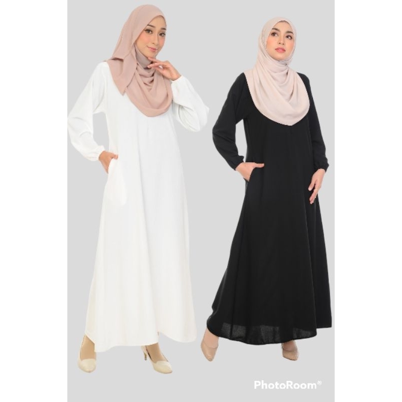 JUBAH Fazeera CEY ITALIAN PLAIN TAK PERLU GOSOK ( Ironless ) | Shopee ...