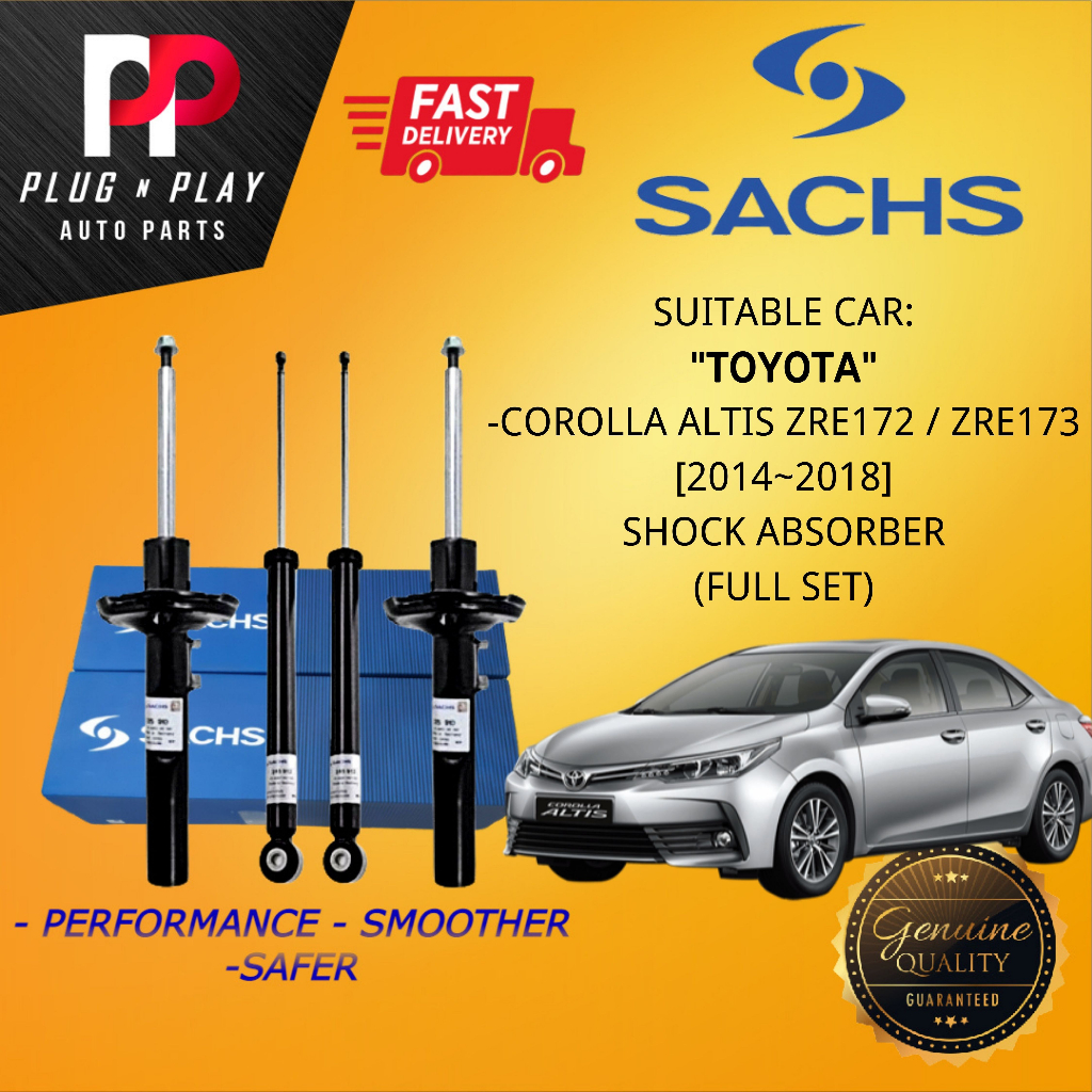 SACHS TOYOTA COROLLA ALTIS ZRE172 / ZRE173 (2014~2018) SHOCK ABSORBER ...