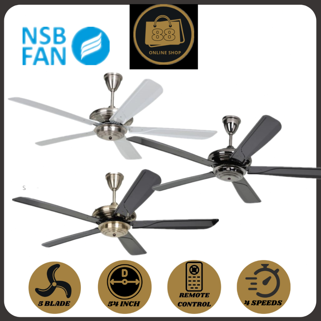 NSB MAX / XTREME / SUPERFLOW 54 4 SPEEDS REMOTE CONTROL 5 BLADES ...