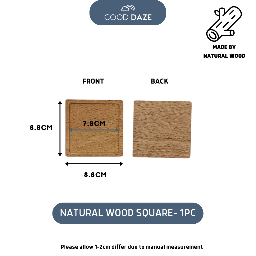 【GOOD DAZE】Wood Coasters Drink Mat Glass Mat Wood Coaster Cup Set Mug ...