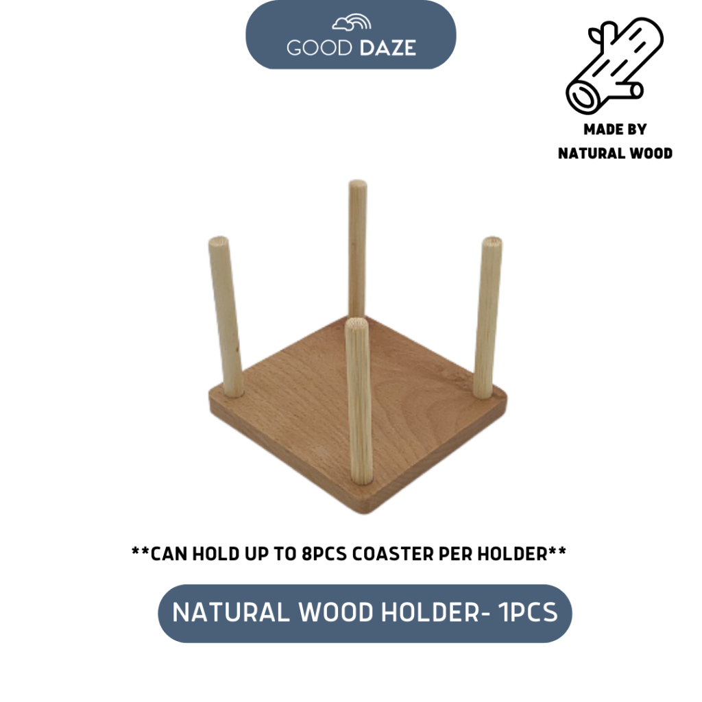 【GOOD DAZE】Wood Coasters Drink Mat Glass Mat Wood Coaster Cup Set Mug ...