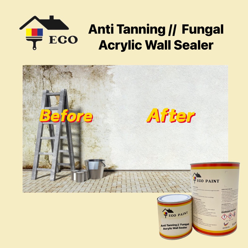 1L // 5L ECO Paint Anti Fungal Anti Tanning Acrylic Wall Selaer ...