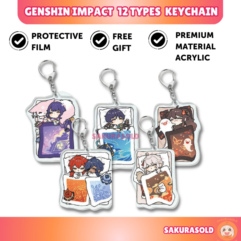 Genshin Impact Keychain Genshin Keychain Acrylic Keychain Impact Raiden ...