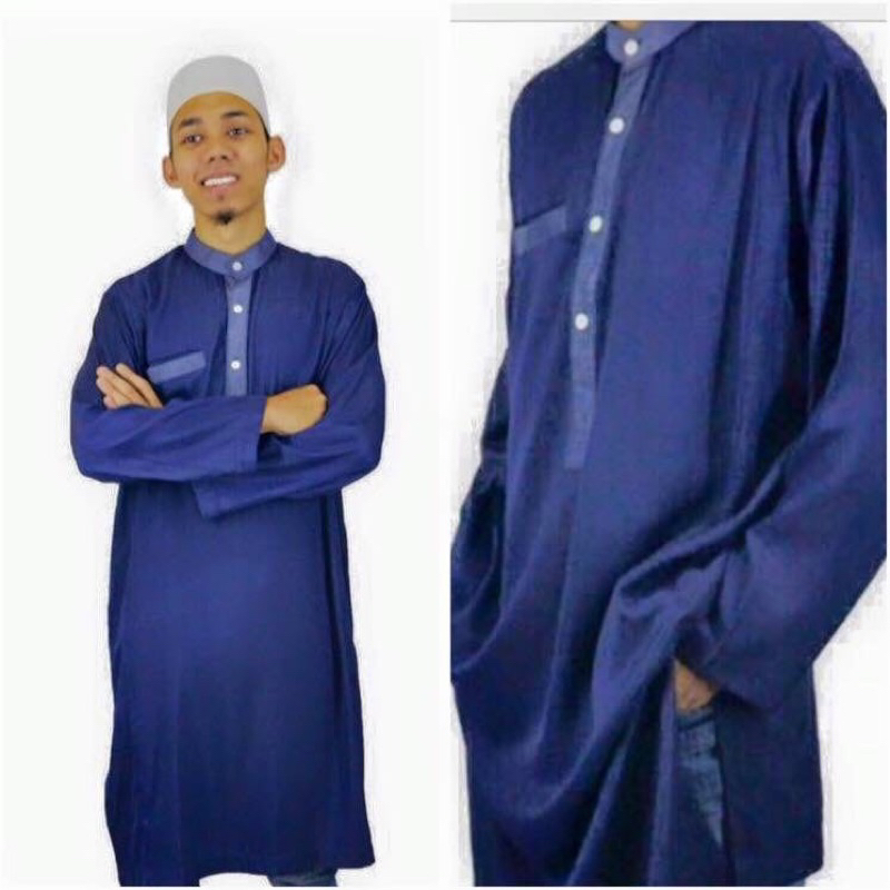 Kurta Labuh soft denim ( clear stok) | Shopee Malaysia