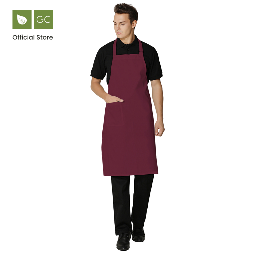 Maroon Bib Apron, Kitchen Apron | Shopee Malaysia